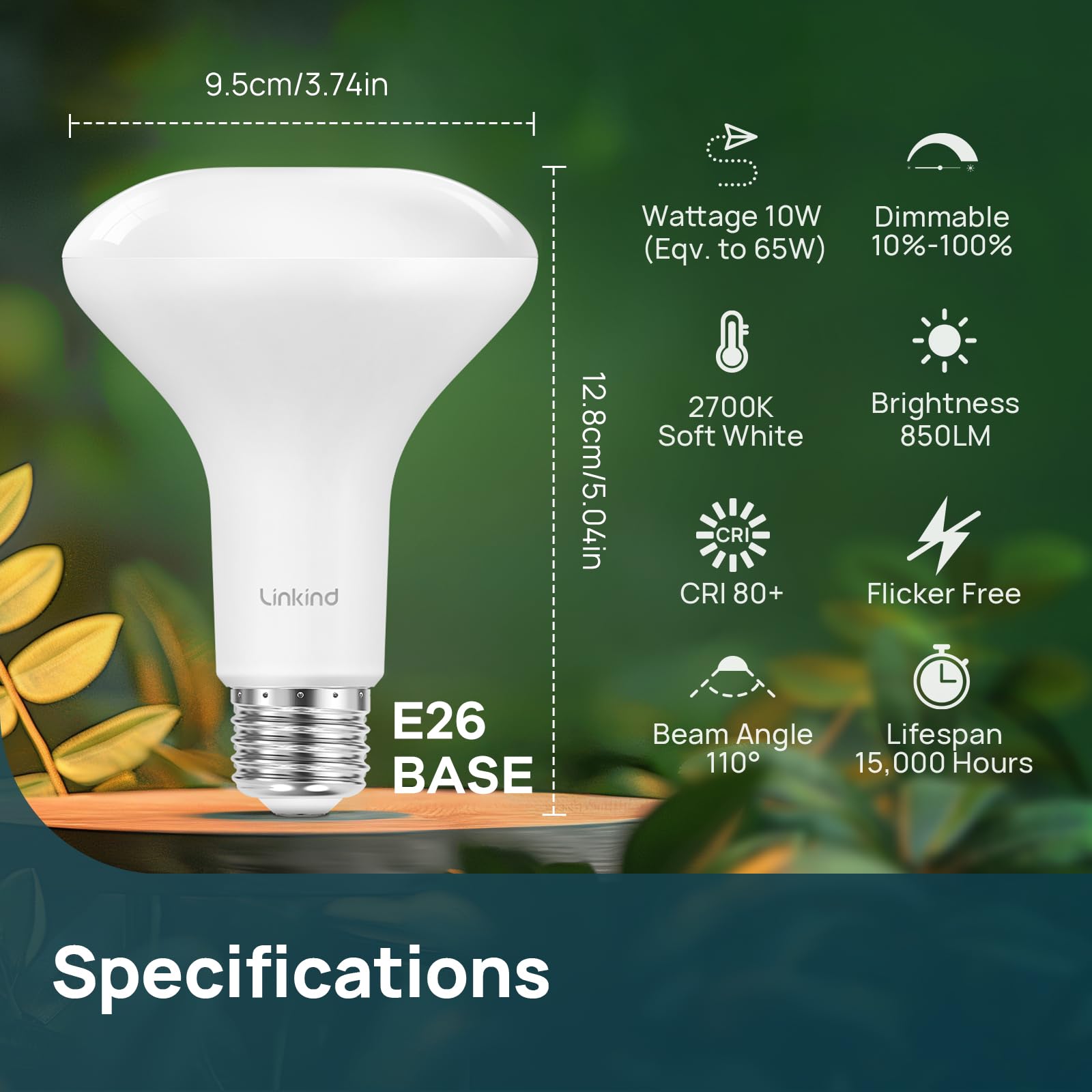 Snapklik.com : BR30 LED Bulbs Dimmable, 65W Equivalent, 2700K Soft ...