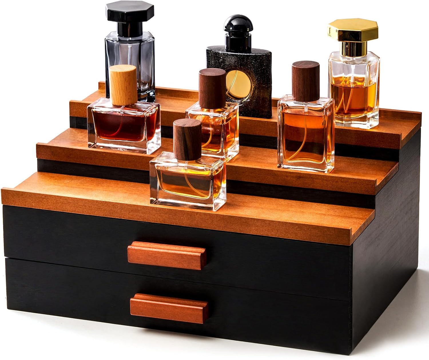 Amazon.com: Wooden Cologne Organizer for Men 3 Tier of Elevated Stand ...