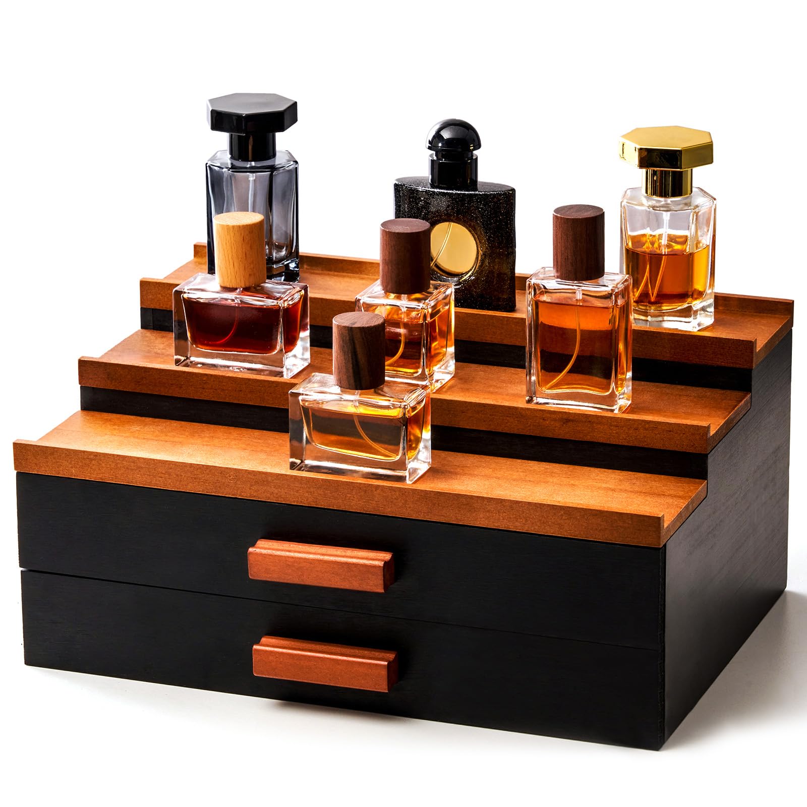 Amazon.com: Wooden Cologne Organizer for Men 3 Tier of Elevated Stand ...