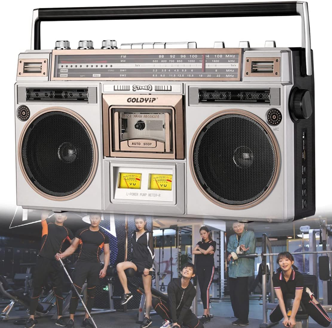 Boombox Tape Recorder, Retro Bluetooth Cassette Player, AM/FM/SW1SW2 ...