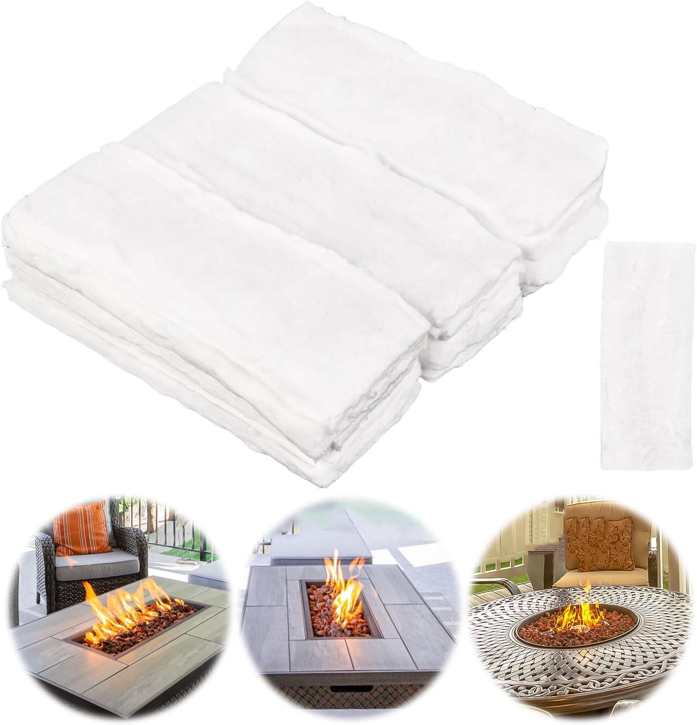 Amazon.com : 24pcs Table Top Firepit Ceramic Wool Replacement Parts ...