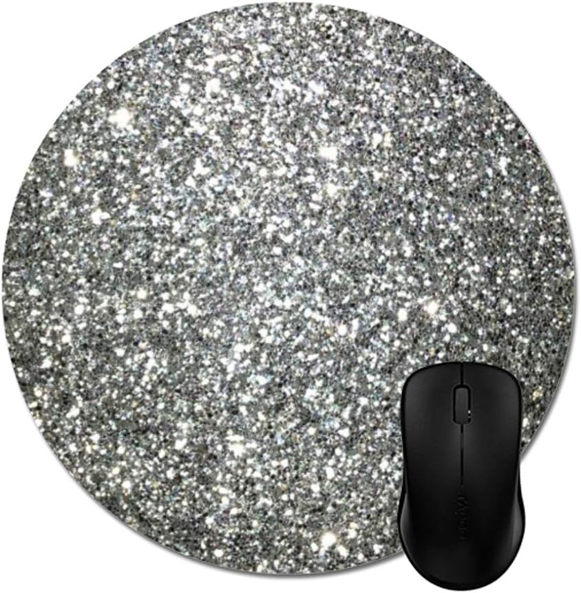 Amazon.com: Silver Glitter Glamour Mouse Pad 8inch(Round) : Office Products