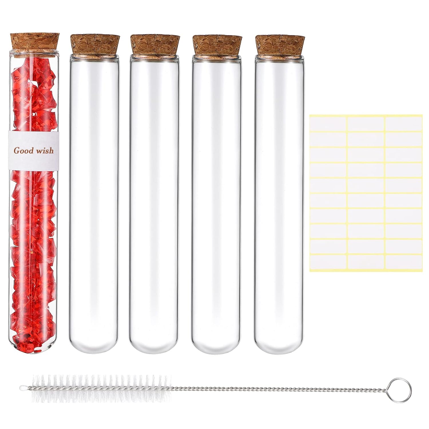 ULTECHNOVO Test Tubes, Glass Test Tubes with Cork Stoppers Test Tubes ...