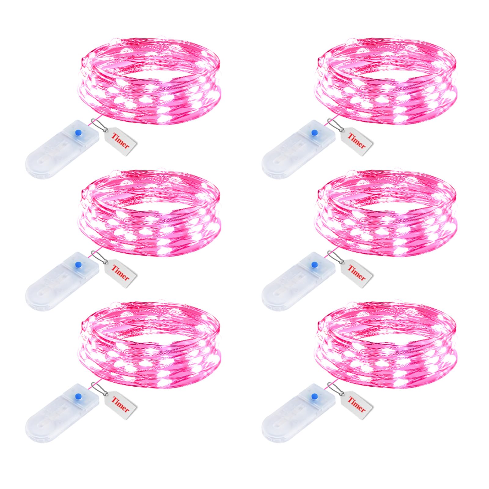 Amazon.com: Minetom 6 Pack Fairy Lights Battery Operated String Lights ...
