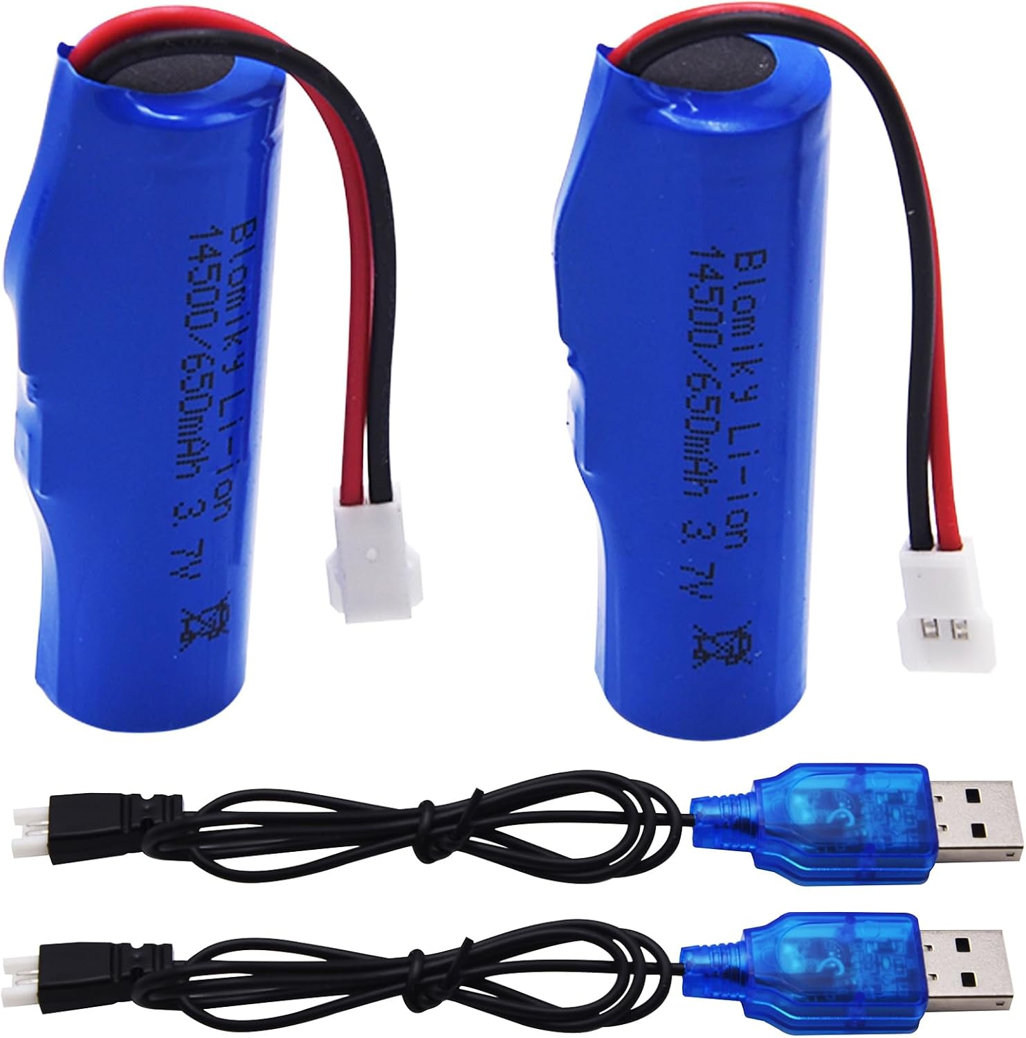Amazon.com: Blomiky 2 Pack 3.7V 650mAh LI-ion Battery with MX2.0 Plug ...
