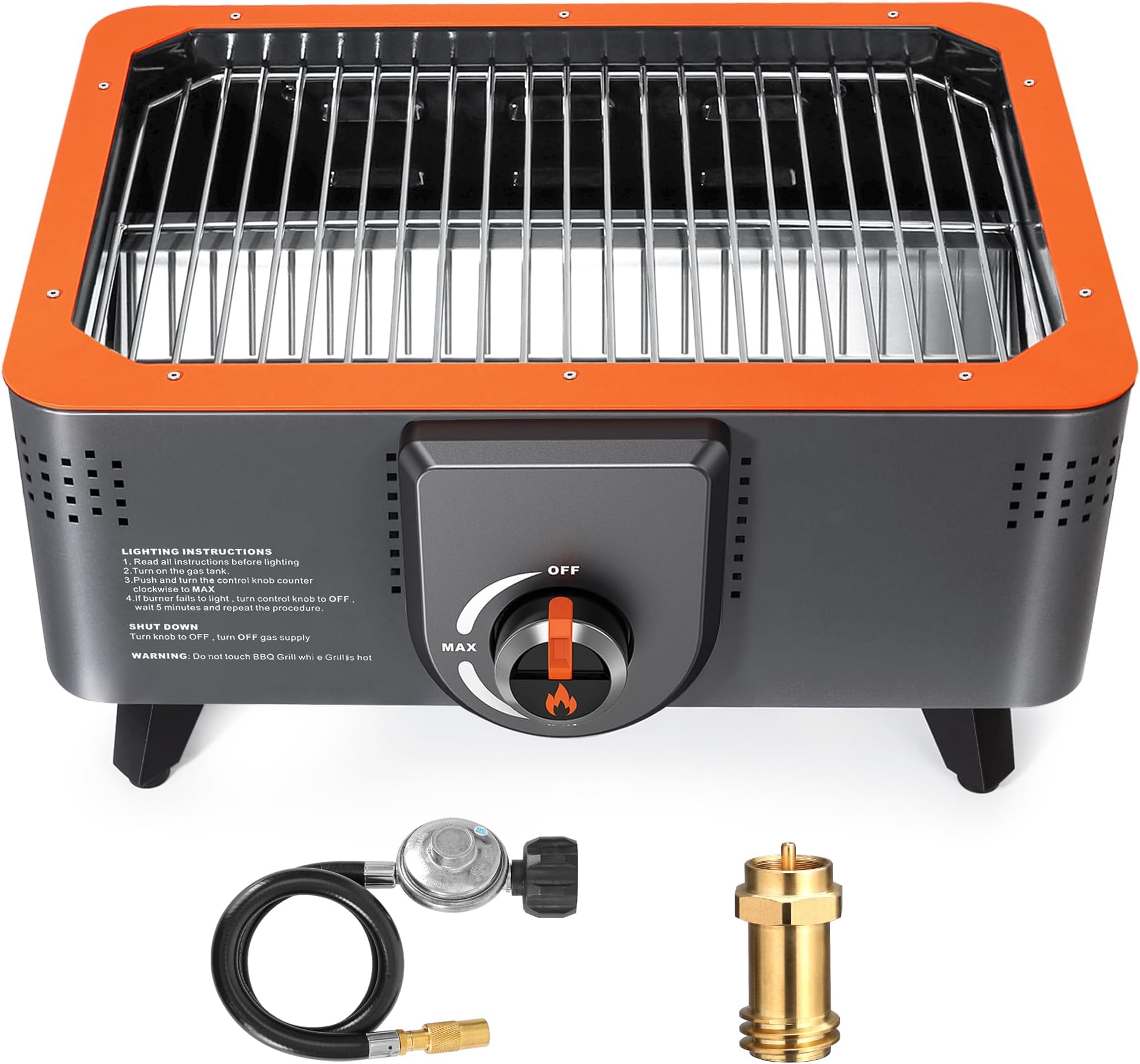 Amazon.com: Brilam Portable Gas Grill, Tabletop Propane Grill with Gas ...
