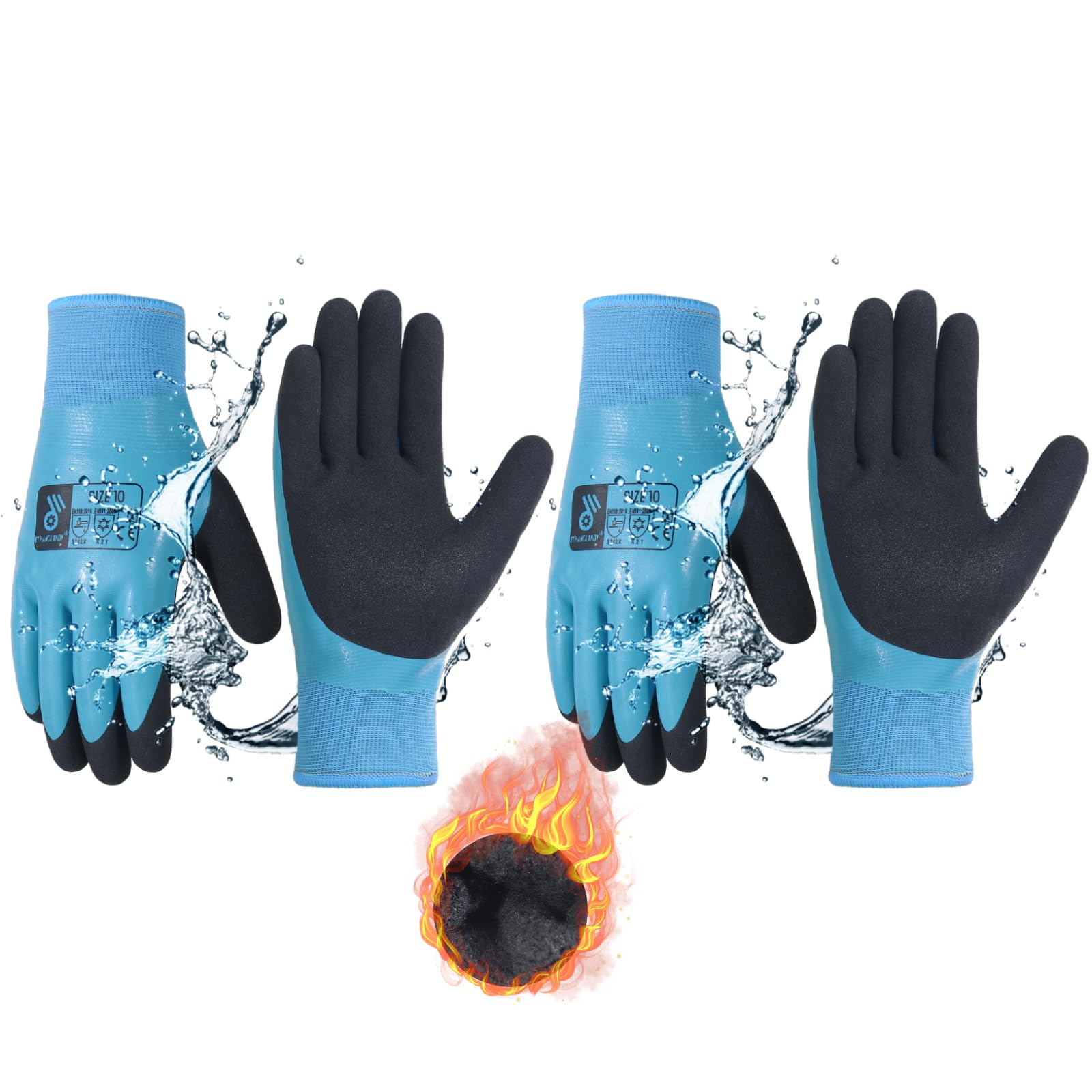 AIGEVTURE Waterproof Winter Work Gloves Men Women,Cold Weather ...