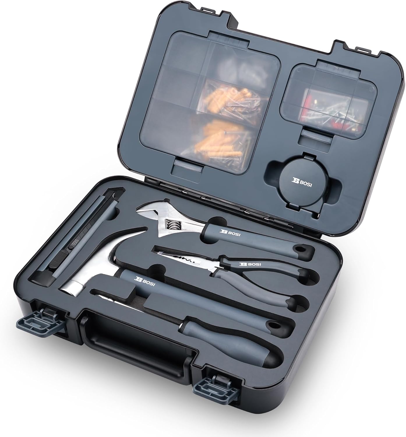 B BOSI TOOLS 136-Piece Hand Tool Set/Home Tool Kit, DIY Set Tool ...
