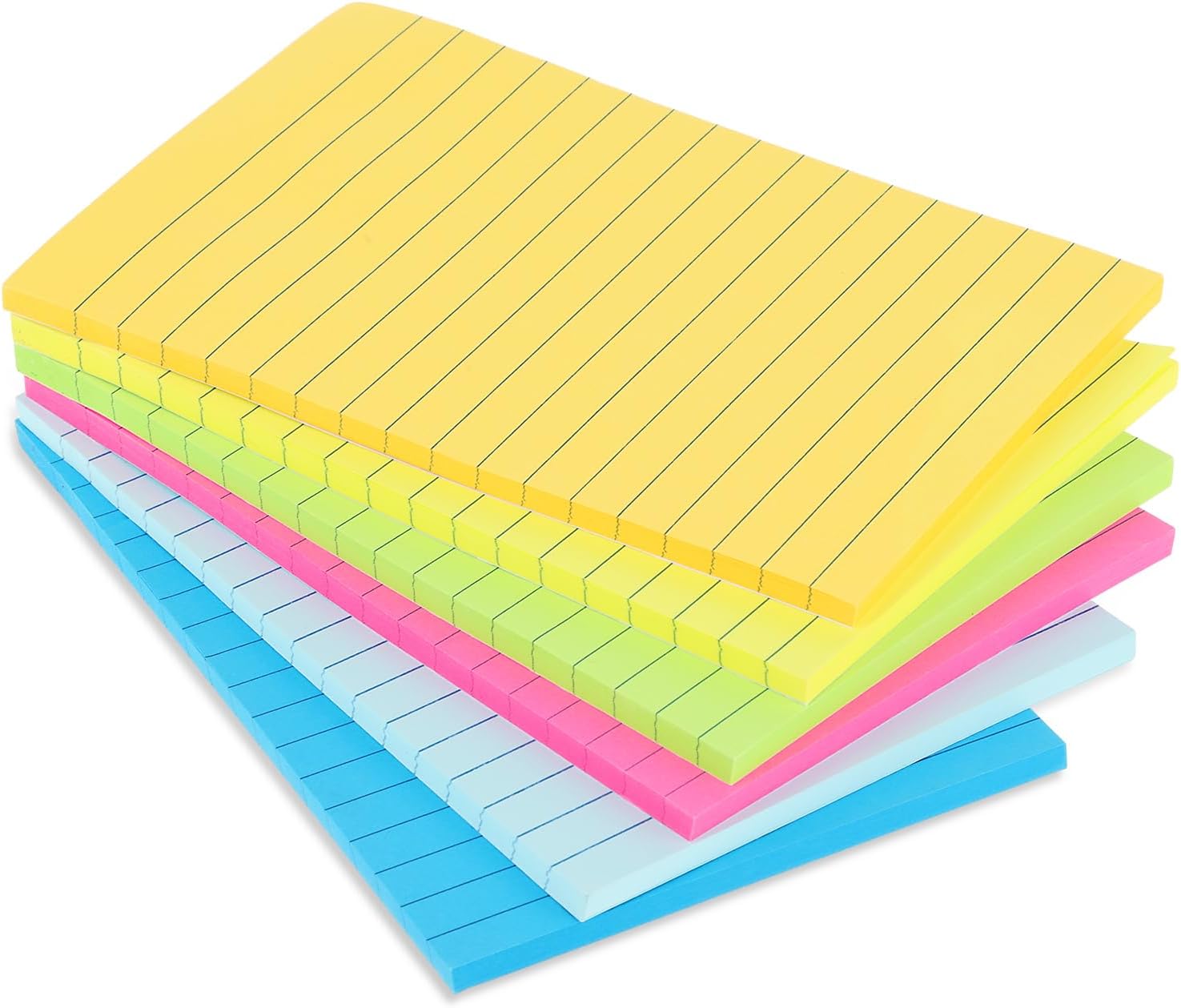 Dimeho 6 Pack Lined Sticky Notes 4X6 Inch Ruled Colorful Post Stickies ...