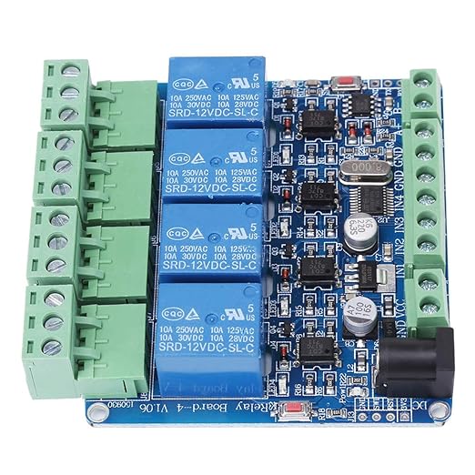 Generic Relay Module, 1pc 4 Channel Relay Module Board STM8S103F3 ...