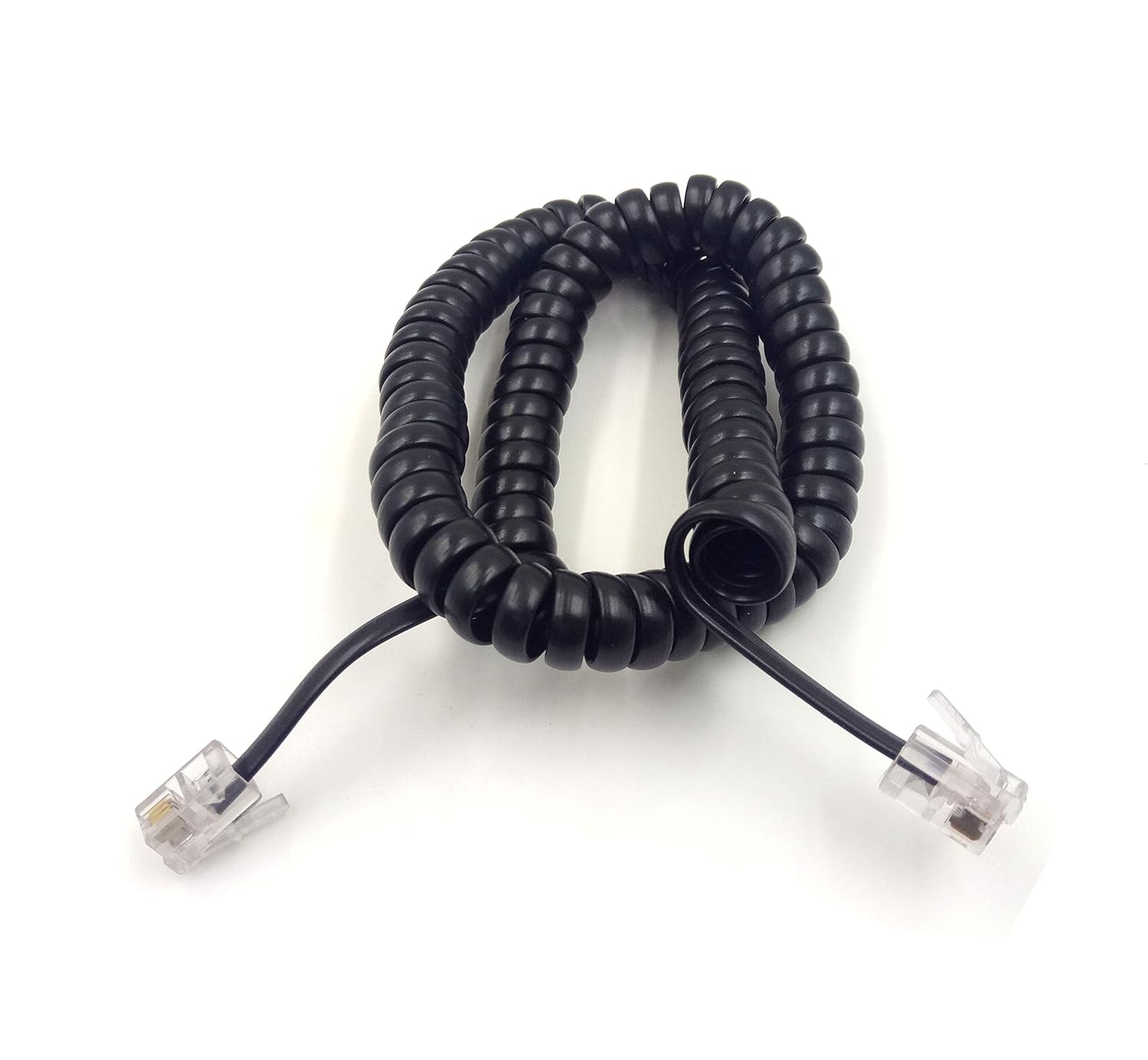 Telephone Cord, Haokiang 2 Pack Black Coiled Phone Cord Cable Length 2 ...