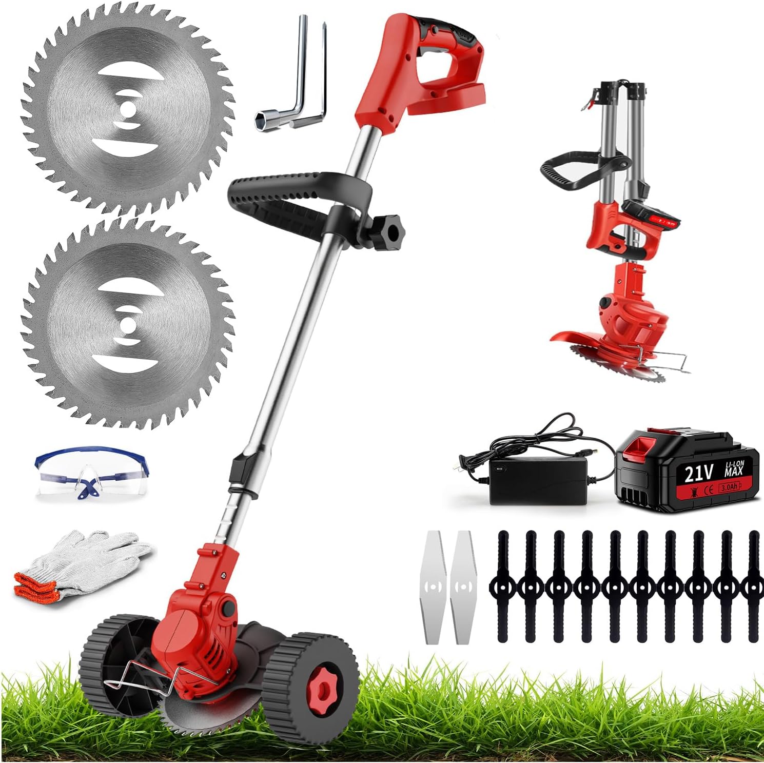 Amazon.com : Weed Eater, String Trimmer, Electric Weed Eater with 21V 4 ...