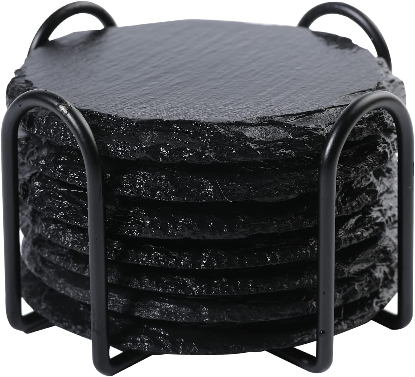 Amazon.com: 10 PCS Slate Coasters with Holder, Natural Slate Drink ...