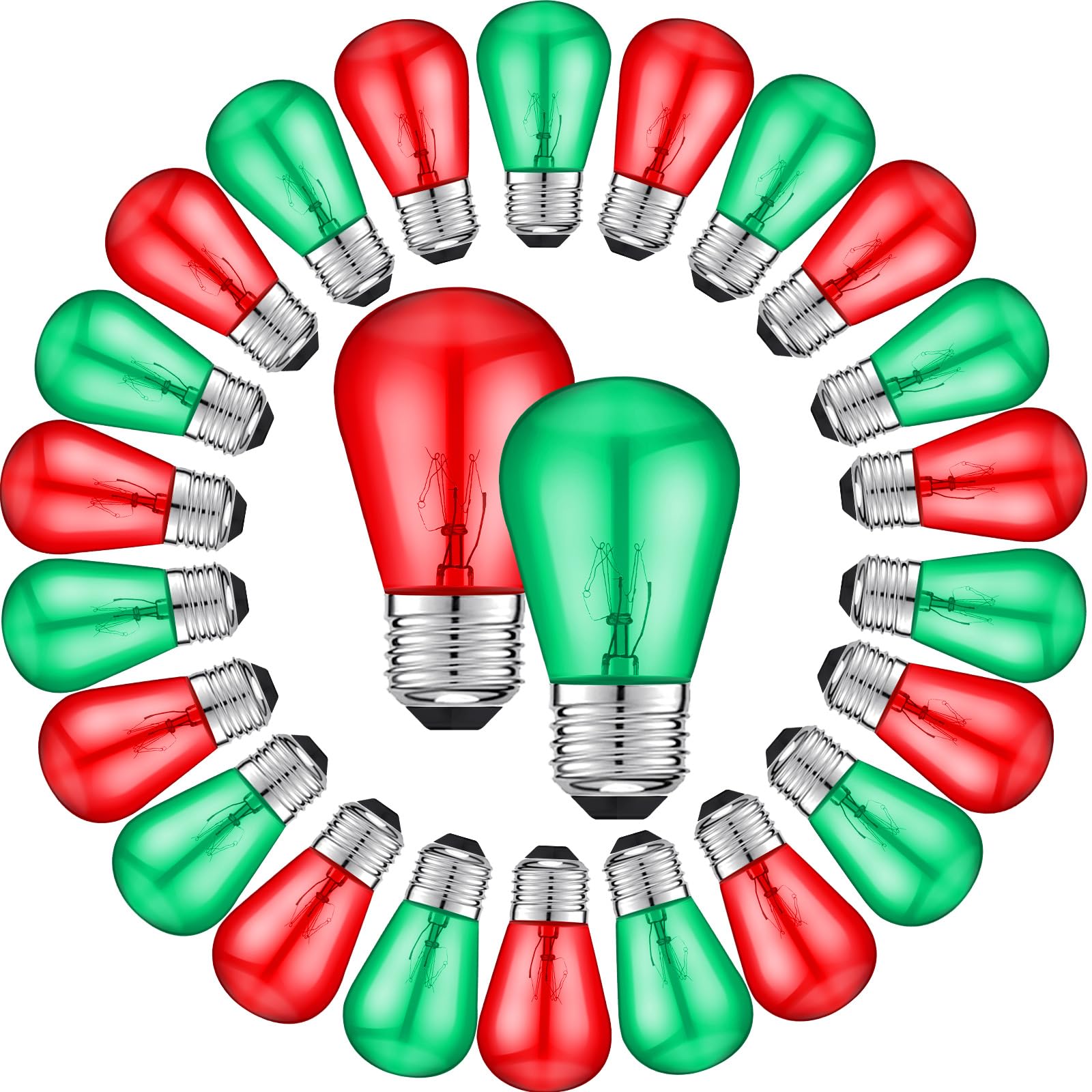 VIHOSE S14 Bulb Colored Outdoor String Light Bulb Replacement Glass ...