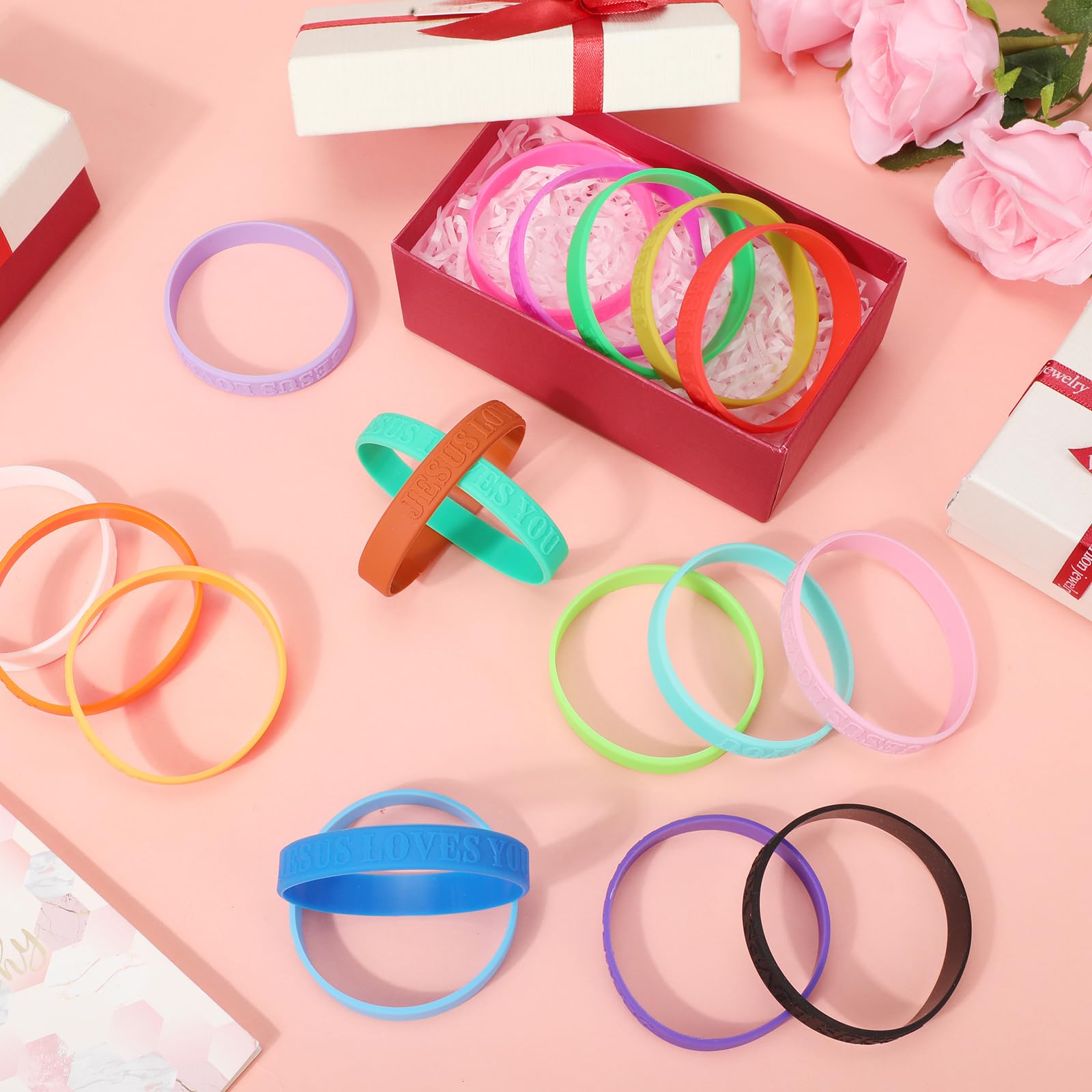 Snapklik.com : Jerify 200 Pcs Jesus Loves You Silicone Bracelet ...