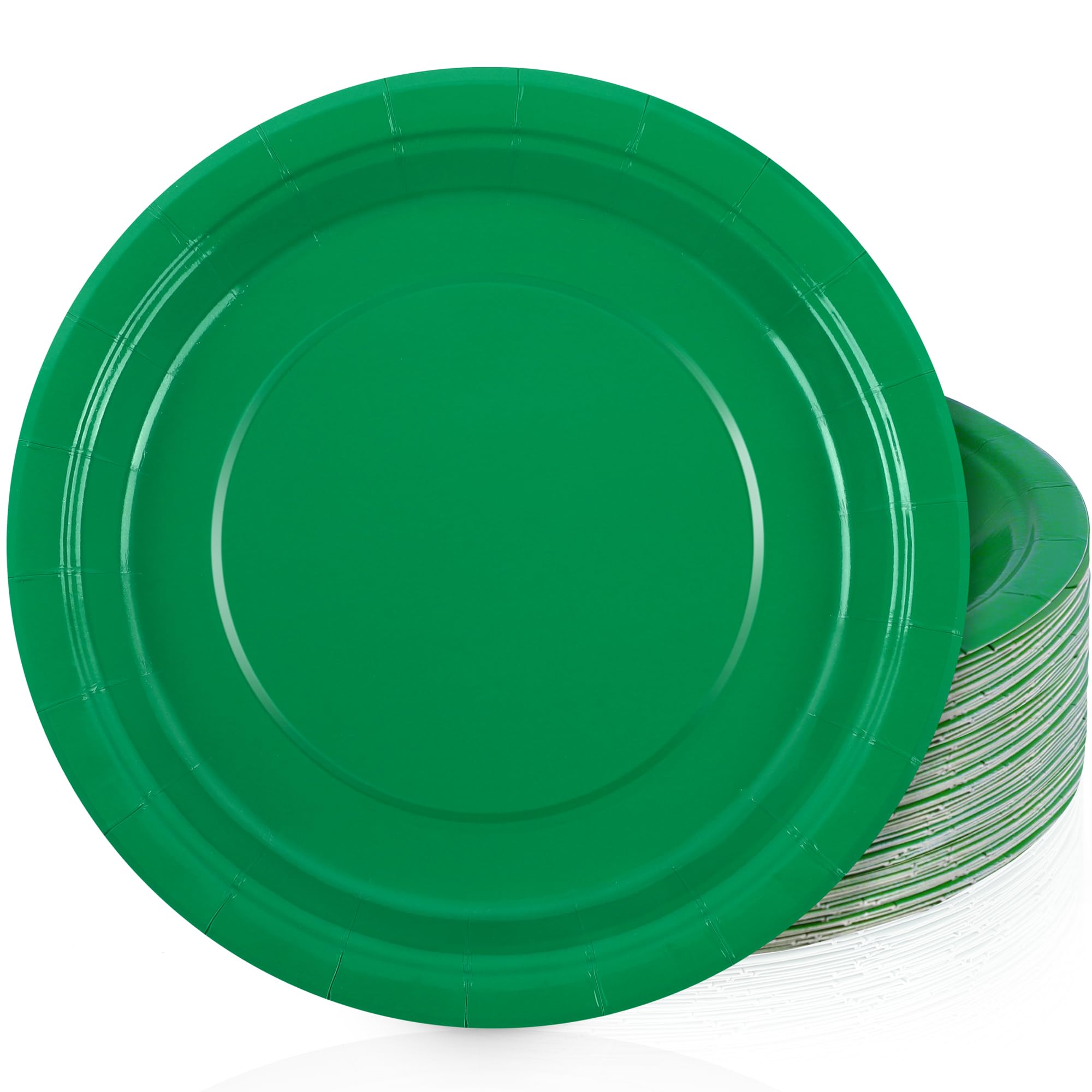 Amazon.com: Breroa 72 Pieces 9 Inch Green Paper Plates Disposable Heavy ...