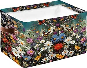 Amazon.com: Spring Floral Storage Basket for Organizing Shelves ...
