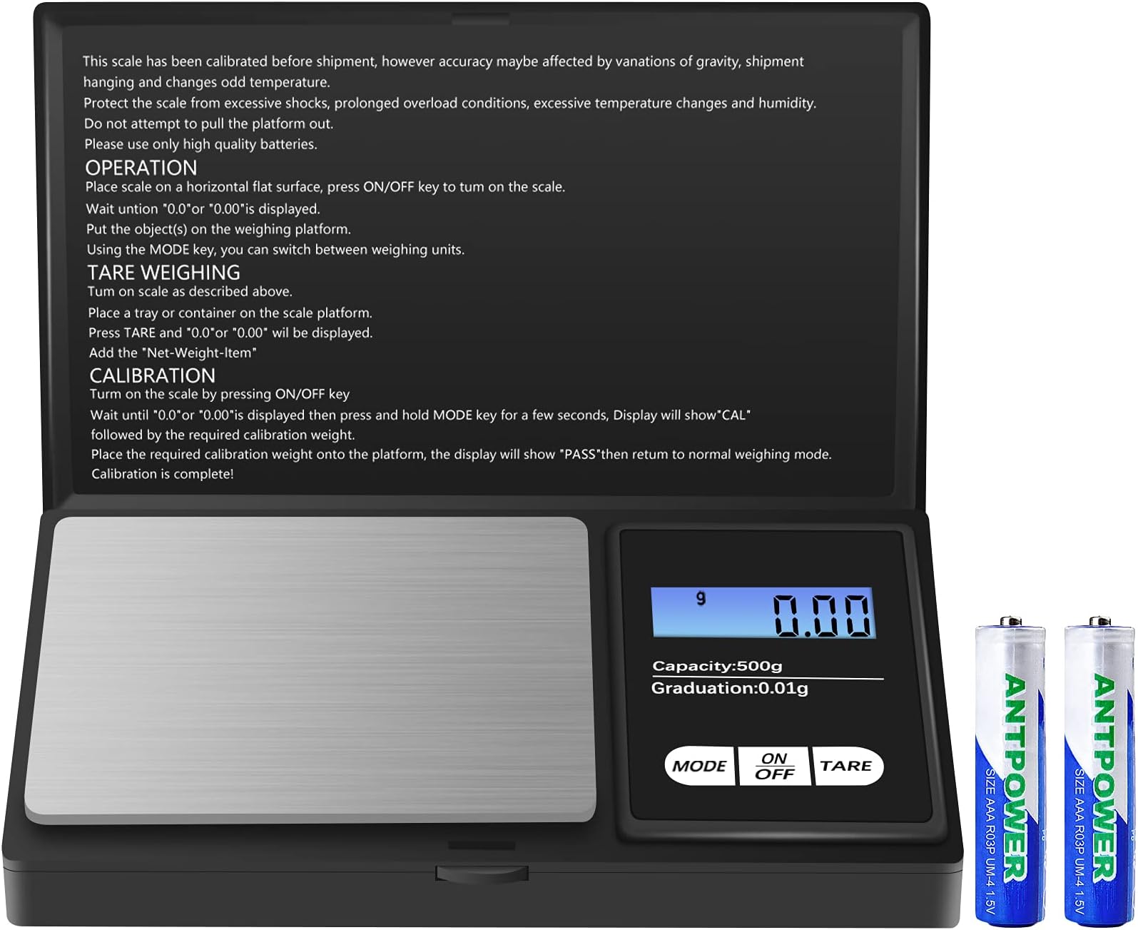 Digital Pocket Scale, [500g/0.01g] Diyife Mini Kitchen Scale with LCD ...