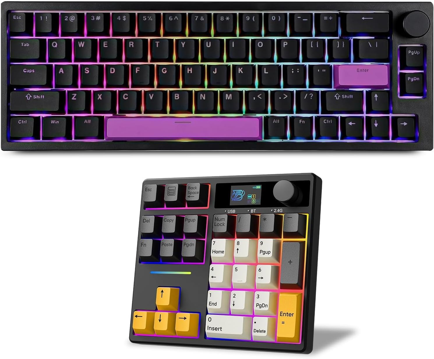 Amazon.com: BOYI 31 Numpad+66Pro 65% Mechanical Keyboard+Matcha Keycaps ...