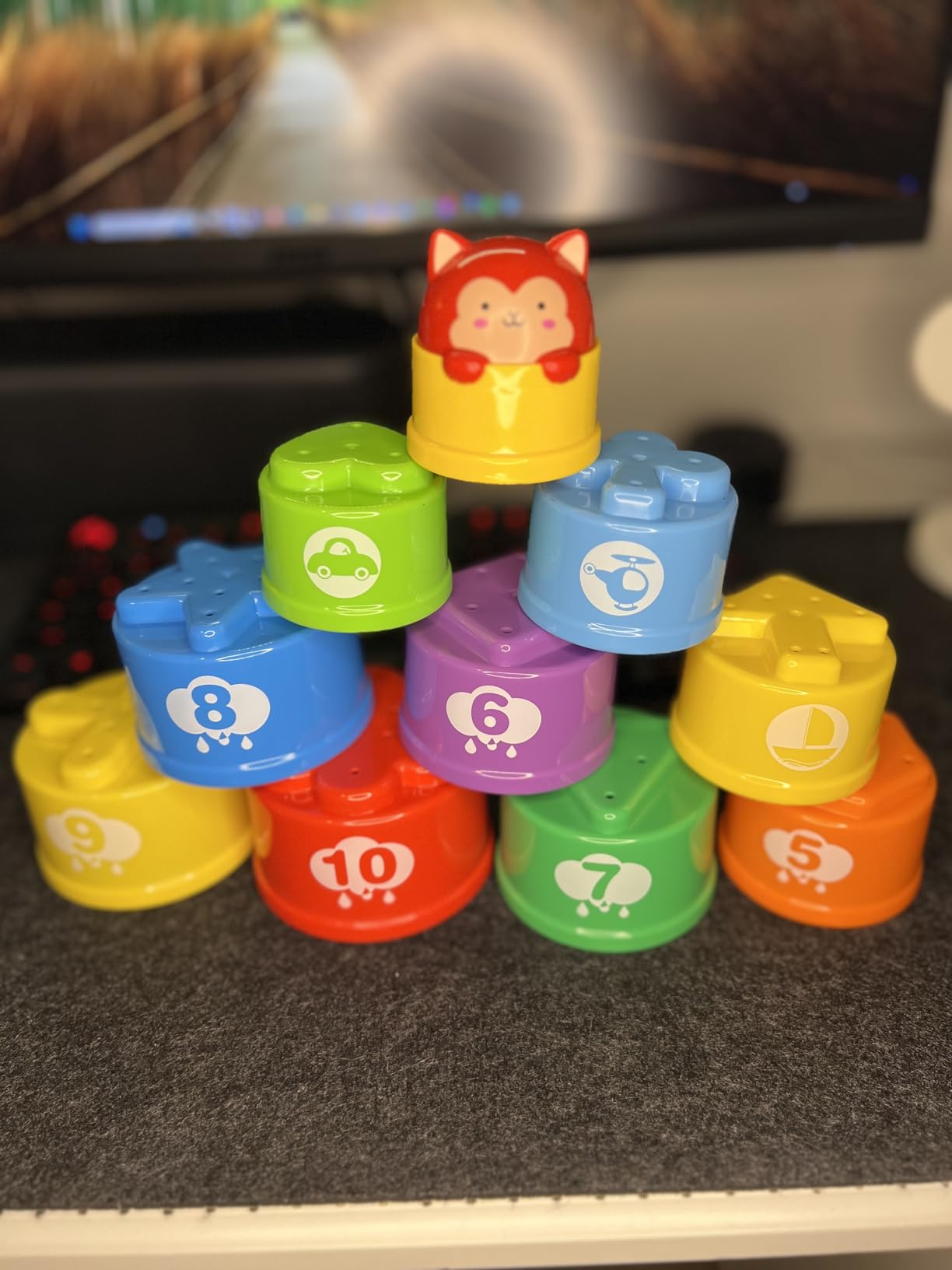 PELOSTA 10PCS Stacking Cups for Toddler 1-3, Nesting Stack Cups ...