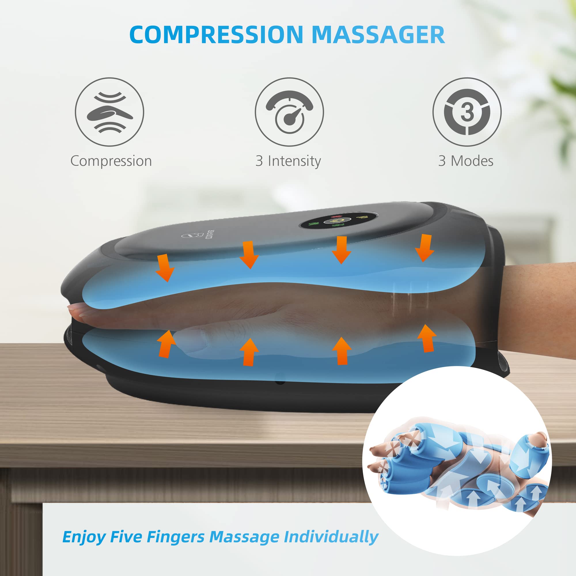 Snapklik.com : COMFIER Smart Hand Massager Machine,APP Control,Hand Massage