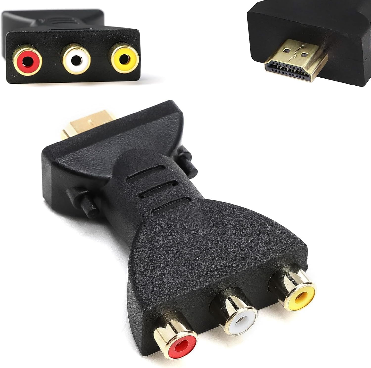 1080P HDMI to AV RGB RCA Converter, HDMI to 3 RGB Adapter,High ...