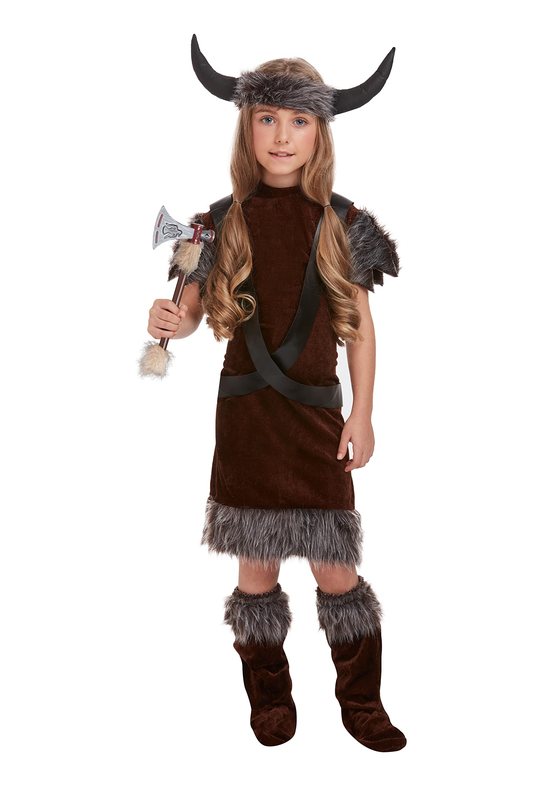 HENBRANDT Childrens Viking Girl Dragon Tamer Fancy Dress Costume Girls ...
