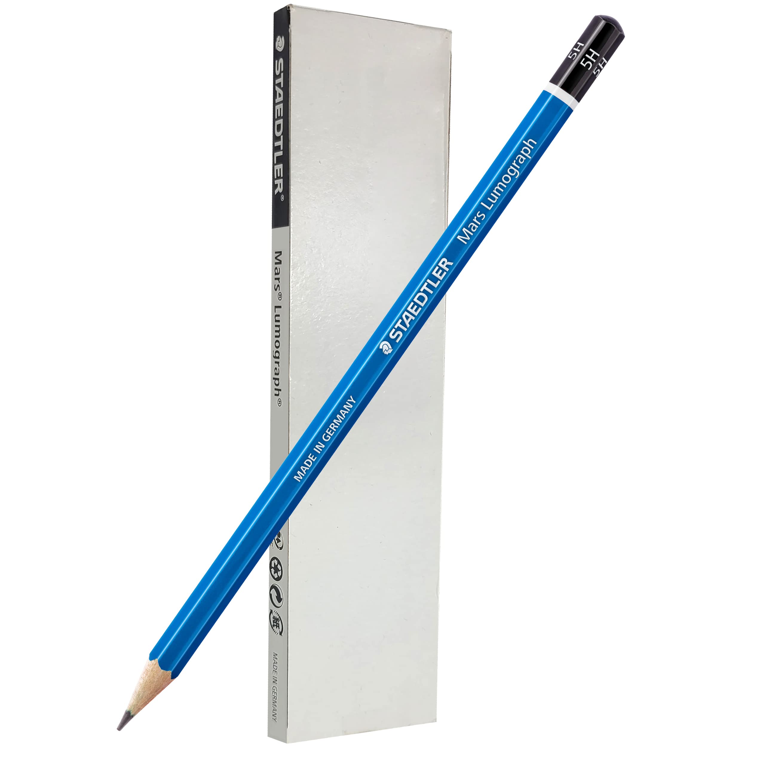 Amazon.com : STAEDTLER Mars Lumograph 5H Graphite Art Drawing Pencil, 6 ...