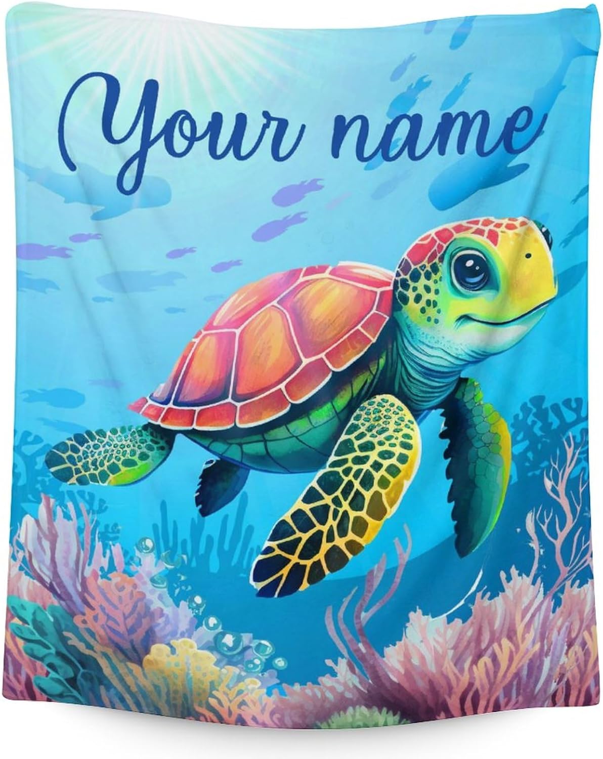 Amazon.com: CUNEXTTIME Custom Sea Turtle Blanket Gifts with Name ...