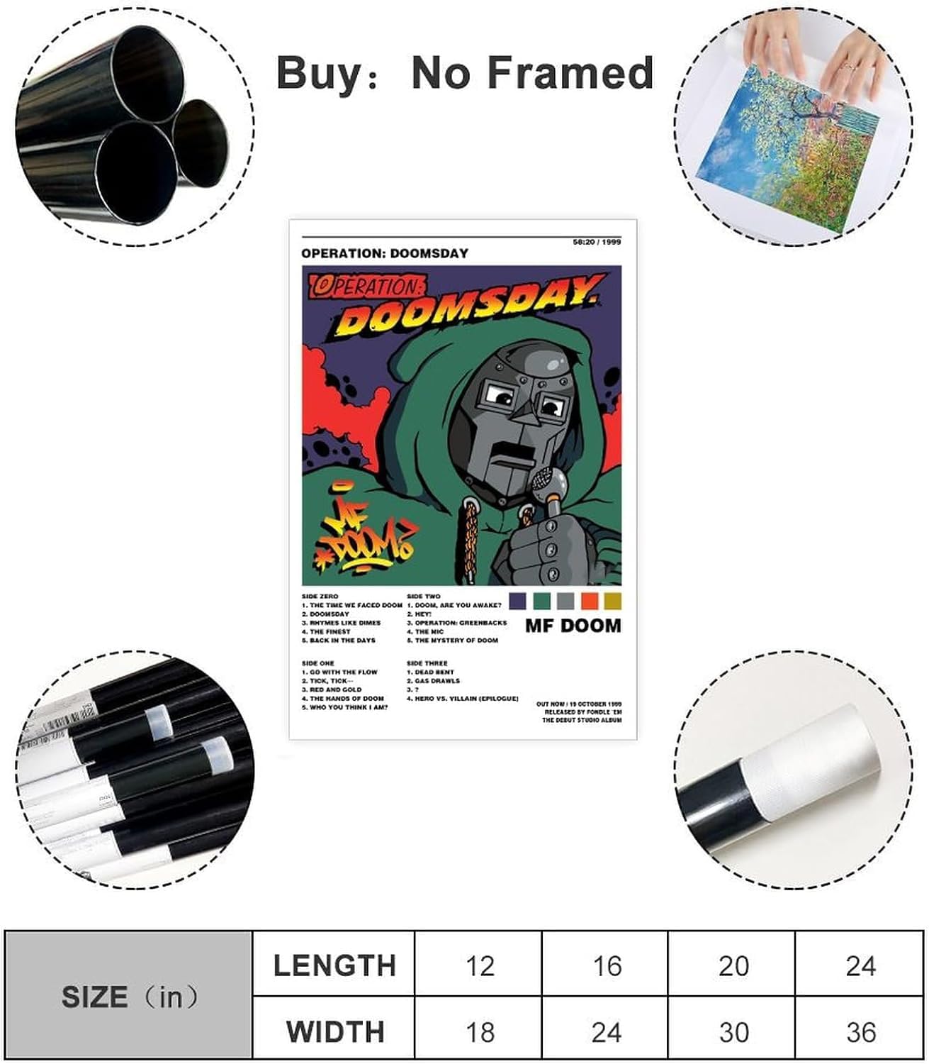 augcol Póster de Mf Doom Operation Doomsday Music Album Rapper, póster ...