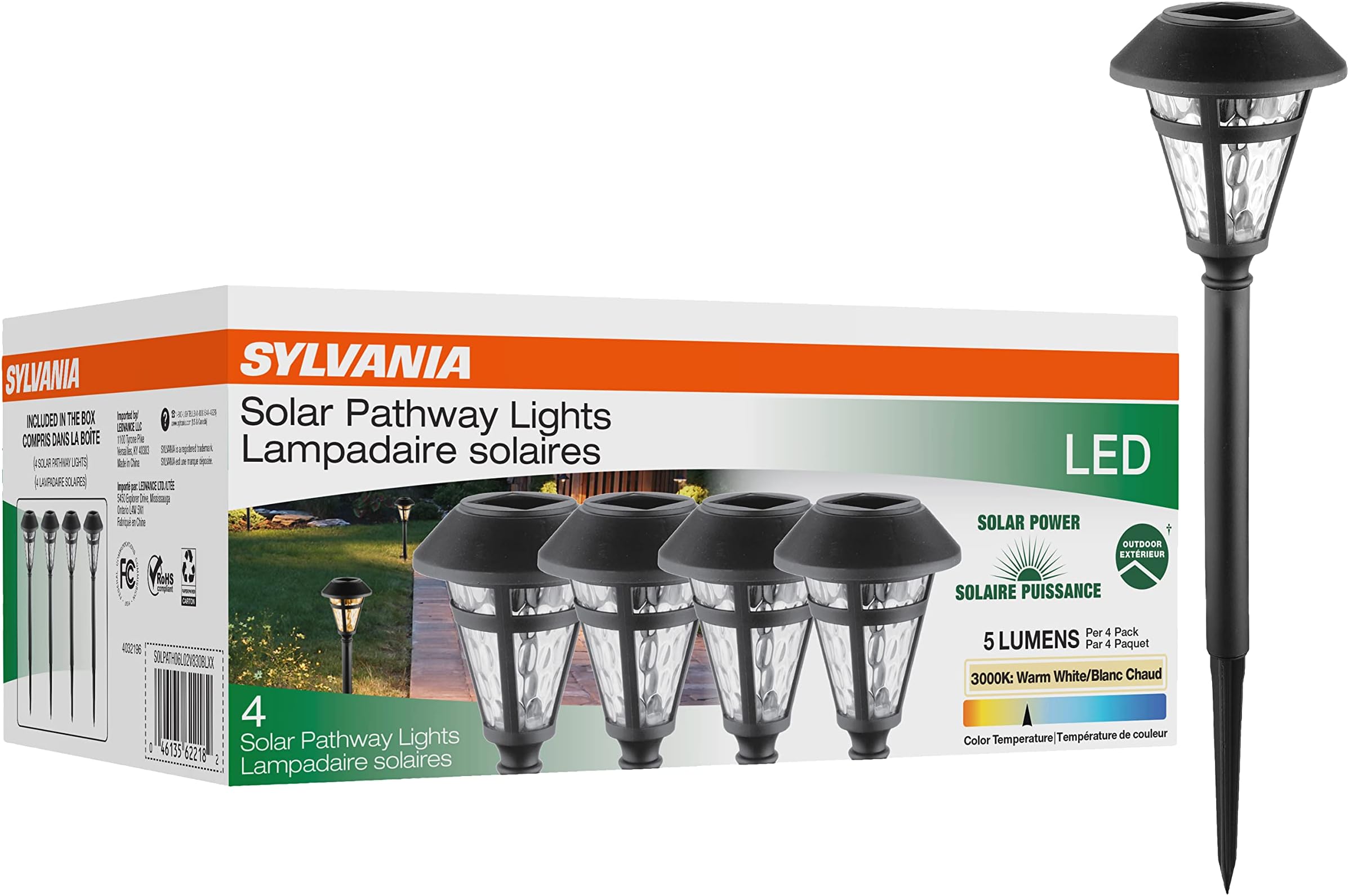 LEDVANCE Sylvania 15.7" Solar Décor Path Light with Daylight Sensor ...