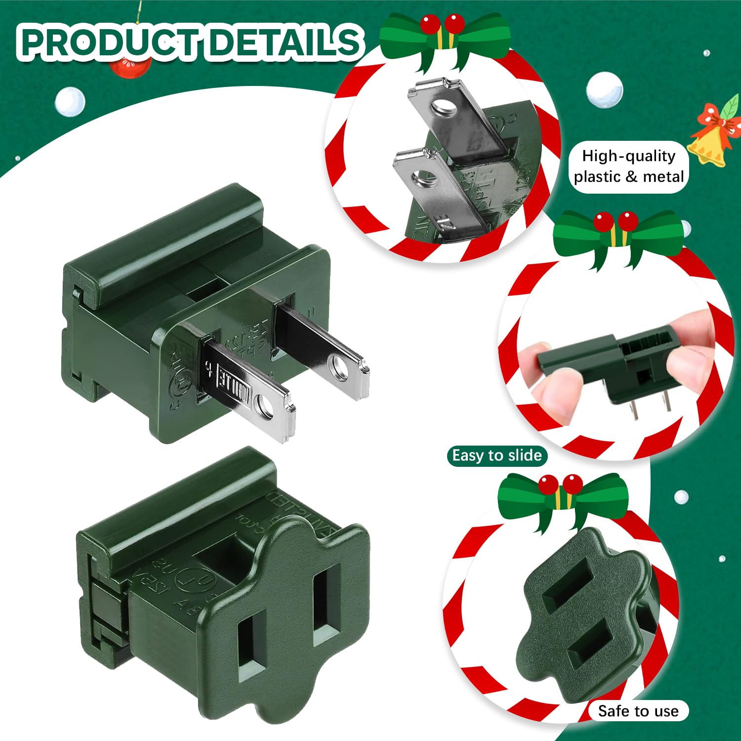 Snapklik.com : 40 Pcs Christmas Lighting Vampire Plugs Male And Female ...