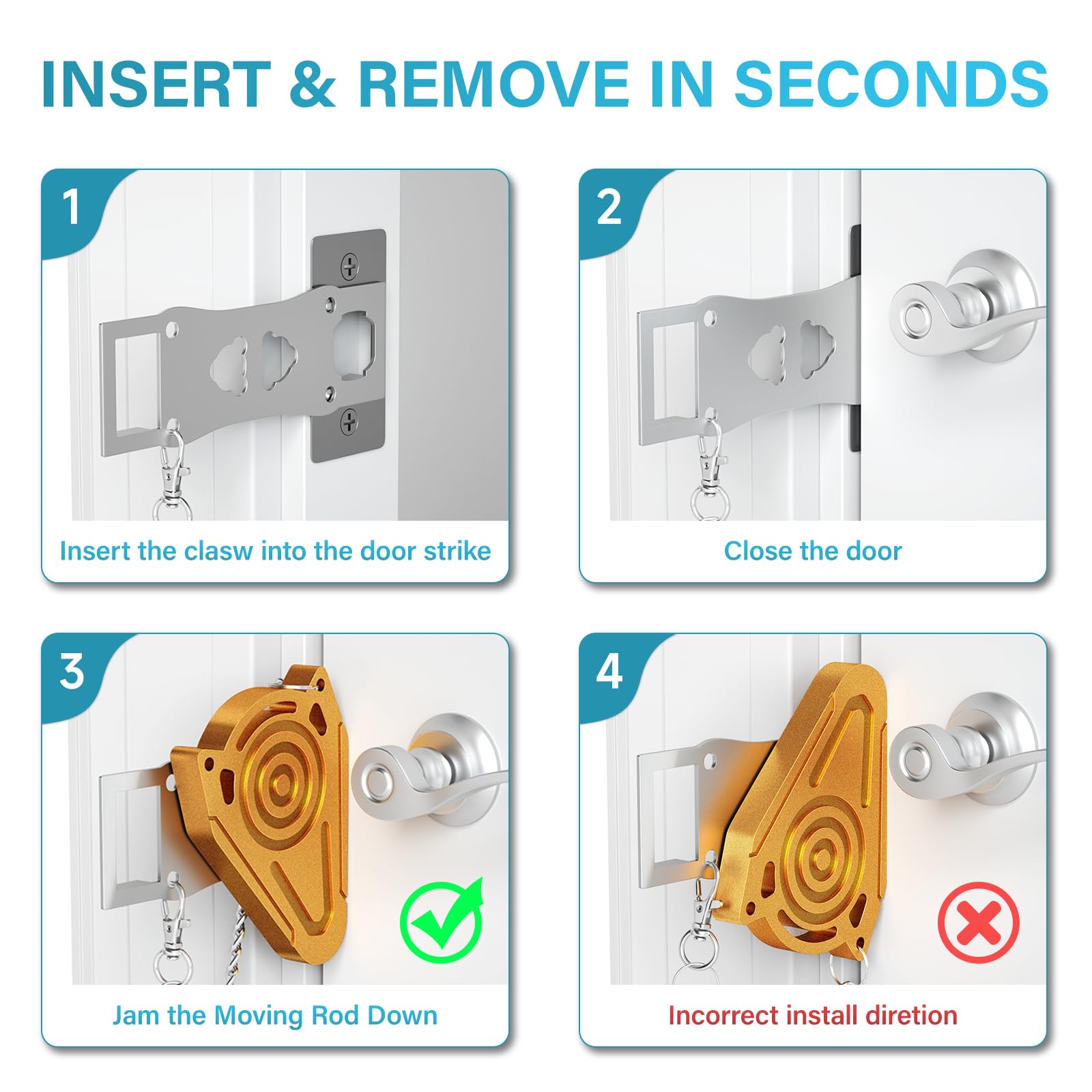 Snapklik.com : Metal Portable Door Lock For Travel Hotel Room Safety ...