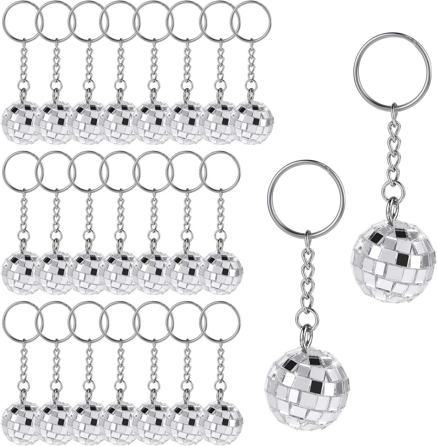 Amazon.com: BBTO Mirror Disco Ball Keychain with Drawstring Sheer ...