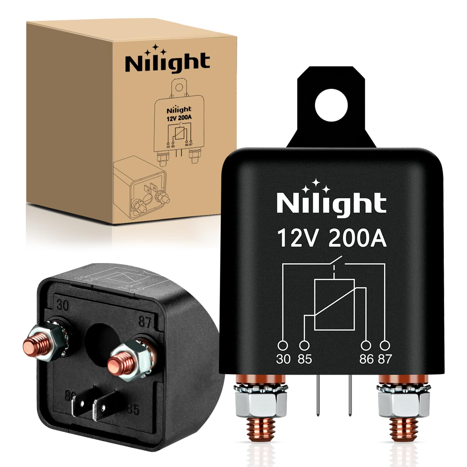 Amazon.com: Nilight 200A Starter Relay 4 Pin Split Charge Relay Switch ...