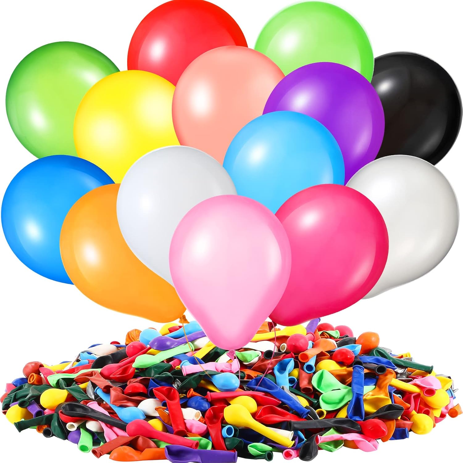 Amazon.com: 1800 Pack 5 Inch Balloons Bulk 15 Assorted Colors Rainbow ...