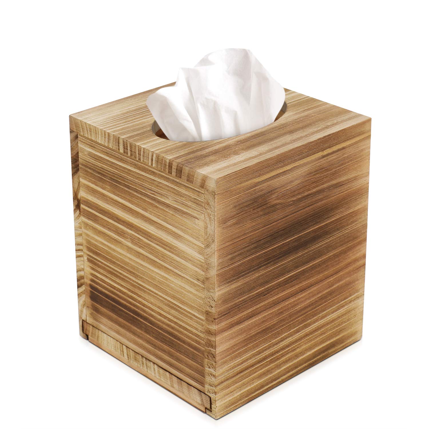 Flexzion Wooden Tissue Box Cover Holder Travel Size Rectangular 5 7 x5 7 Rustic Napkin Facial flexzion-wooden-tissue-box-cover-holder-travel-size-rectangular-5-7-x5-7-rustic-napkin-facial