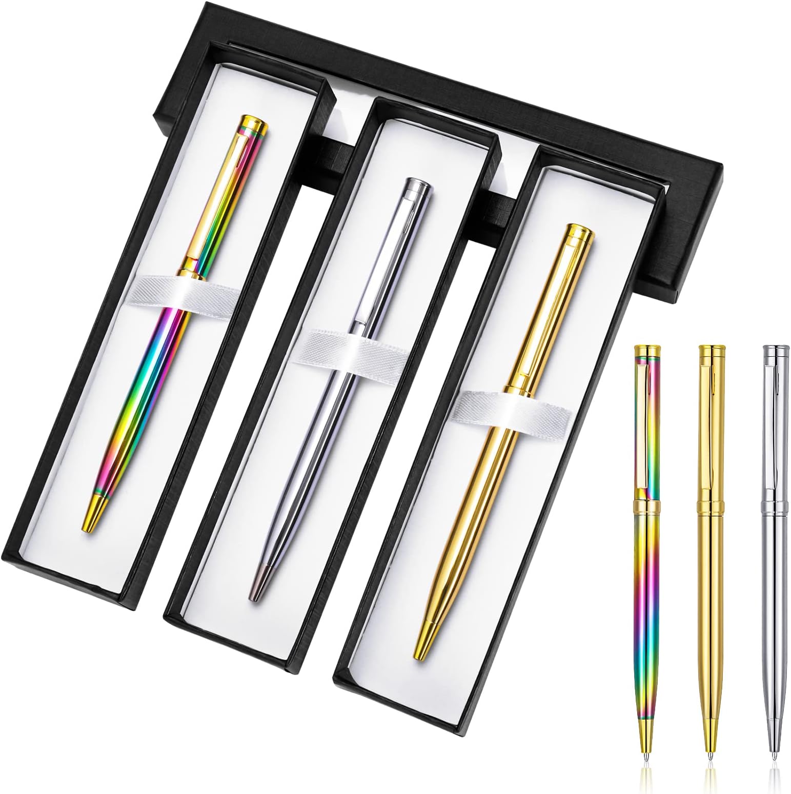 Platignum No. 9 Stainless Steel Ball Point Pen with Blue Ink in Gift ...