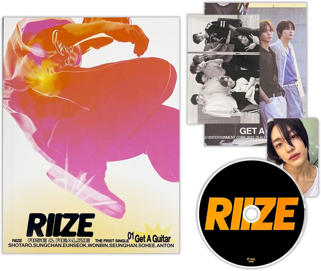 RIIZE - 1st Single Album [Get A Guitar] (RISE Ver.) CD-R + Photoprint + Photocard + Photo Book ...