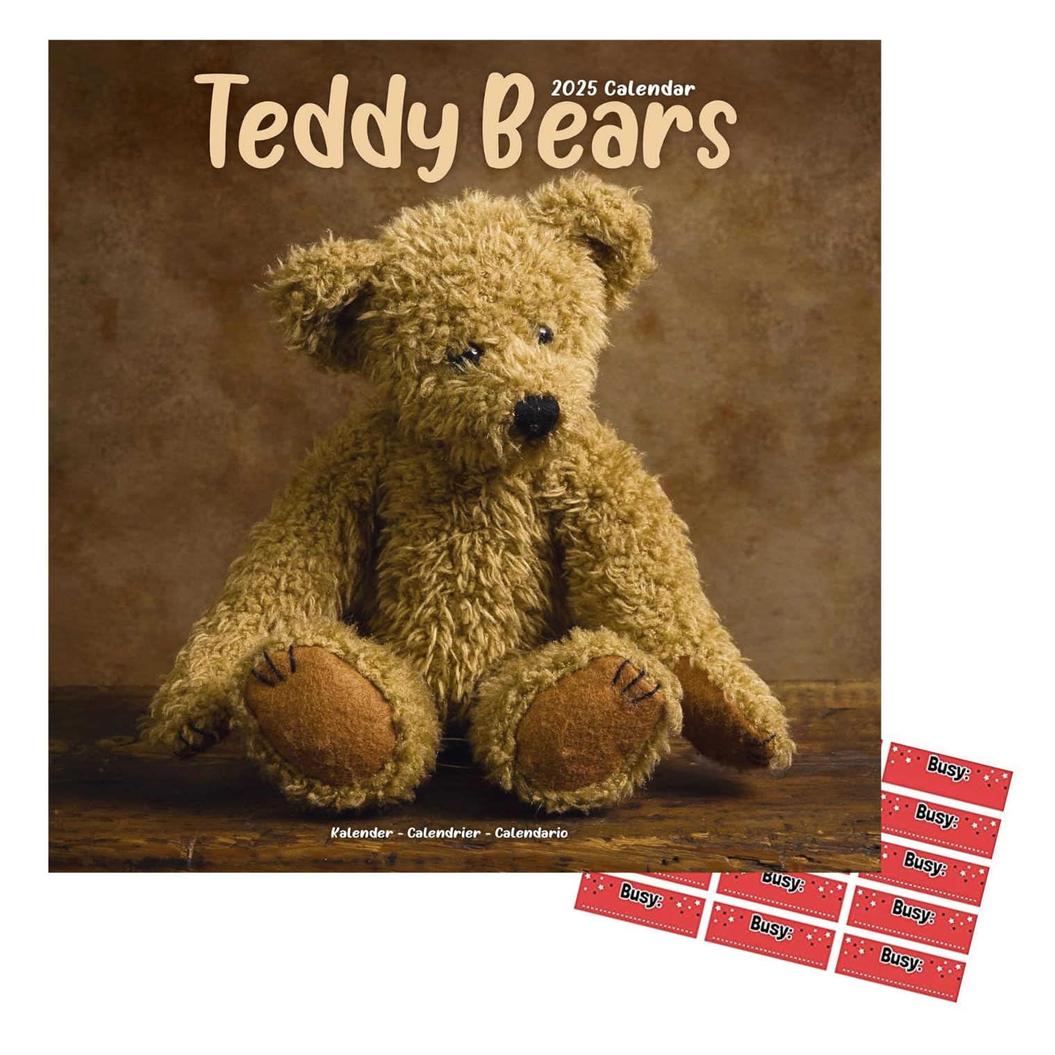 Teddy Bears Calendar 2025 | 16 months | with FREE Organisational ...