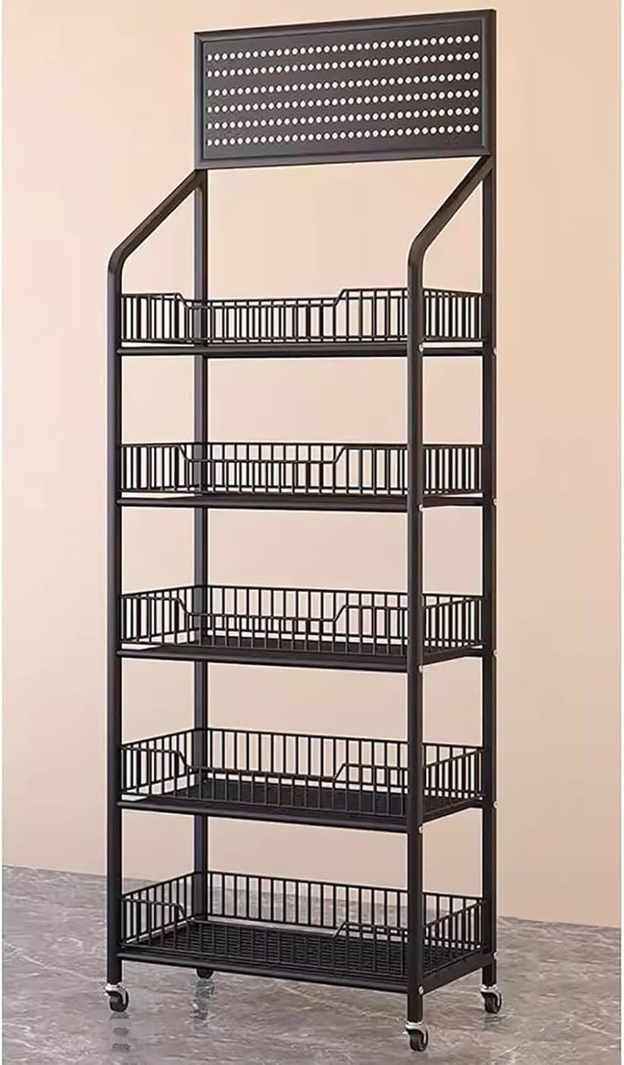 Standing Steel Snack Organizer 4/5 Tiers, Food Display stand for Pantry ...