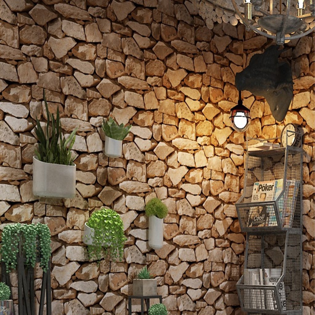 3D Retro Rocks Stone Wall Paper Backdrop Wall Covering Paper Murals ...