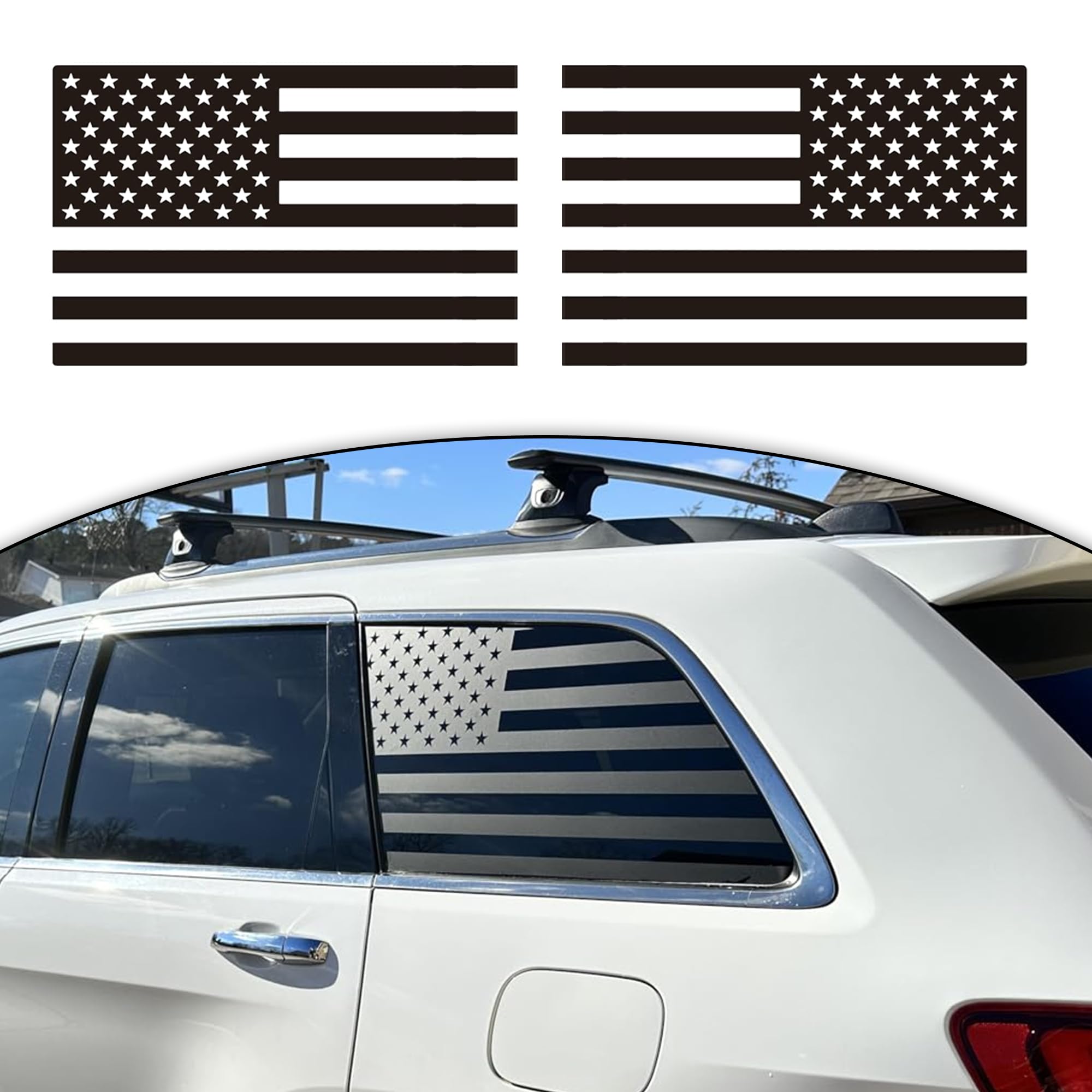 Snapklik.com : Zhizhong Side Window American Flag Decals For Car SUV ...