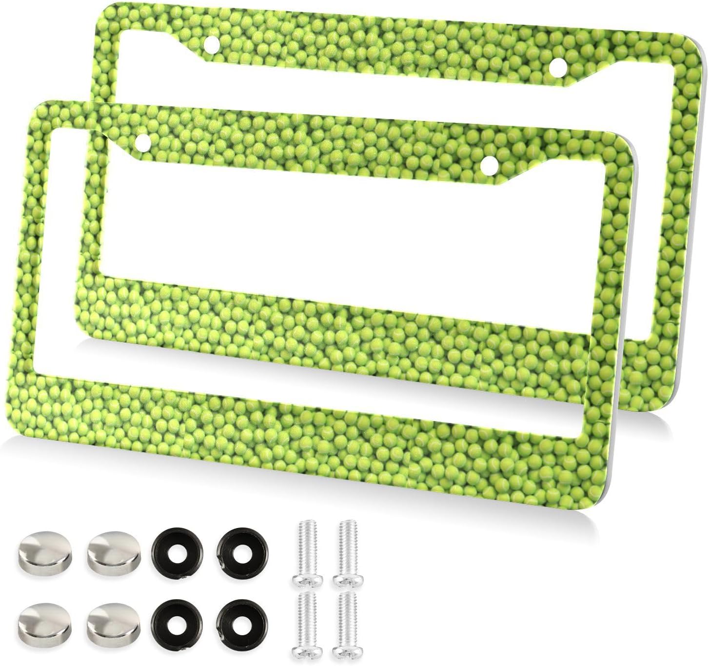 Amazon.com: Blueangle 2pcs 3D Tennis Balls License Plate Frame for Car ...