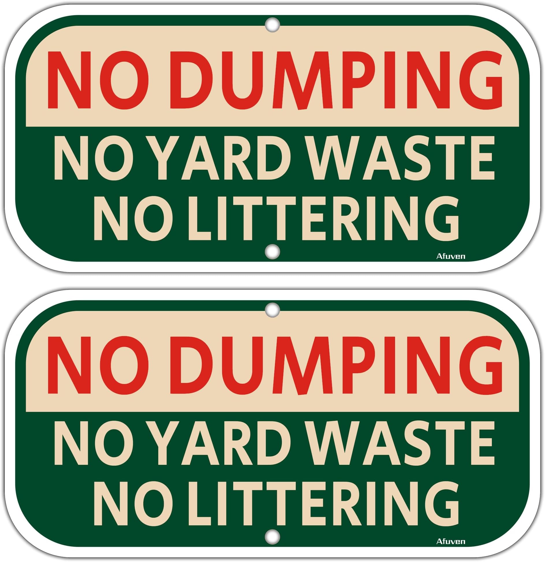 Amazon.com: 12 X 8 Inch,No Dumping No Yard Waste No Littering,Warning ...