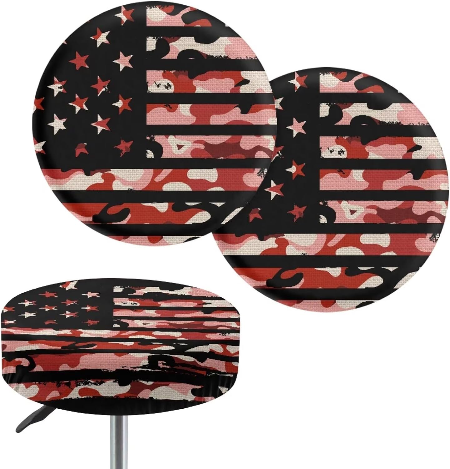 Amazon.com: PCSJRKG American Flag Round Bar Stool Covers Se of 2 ...