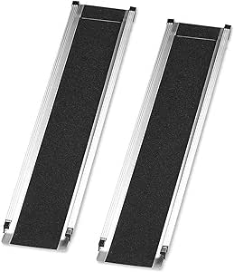 2PCS Telescopic Wheelchair Ramps, Lightweight Aluminium Threshold Ramp ...