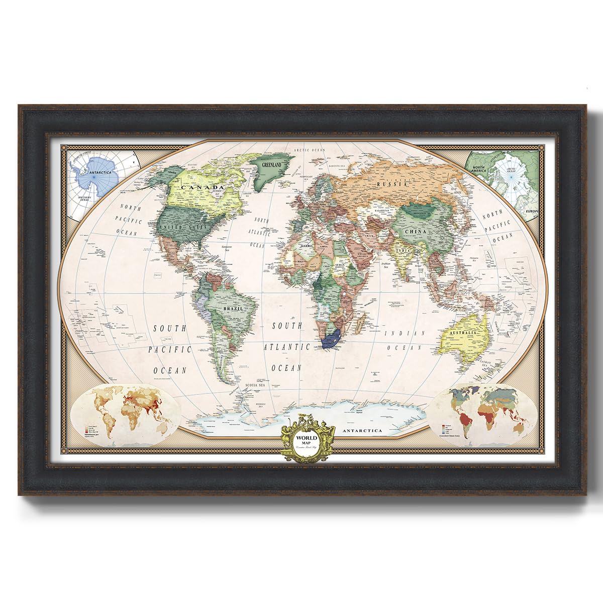 Snapklik.com : Renditions Gallery Colorful World Map Canvas Wall Art