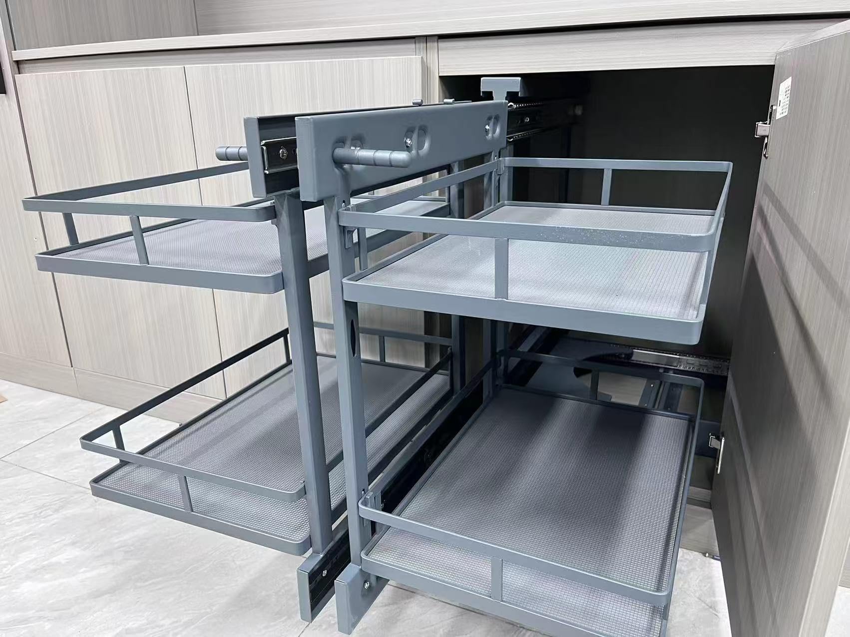 FITTINGSCO IVIRO Magic Corner Pull Out Unit (To Suit 900-1000mm Cabinet ...