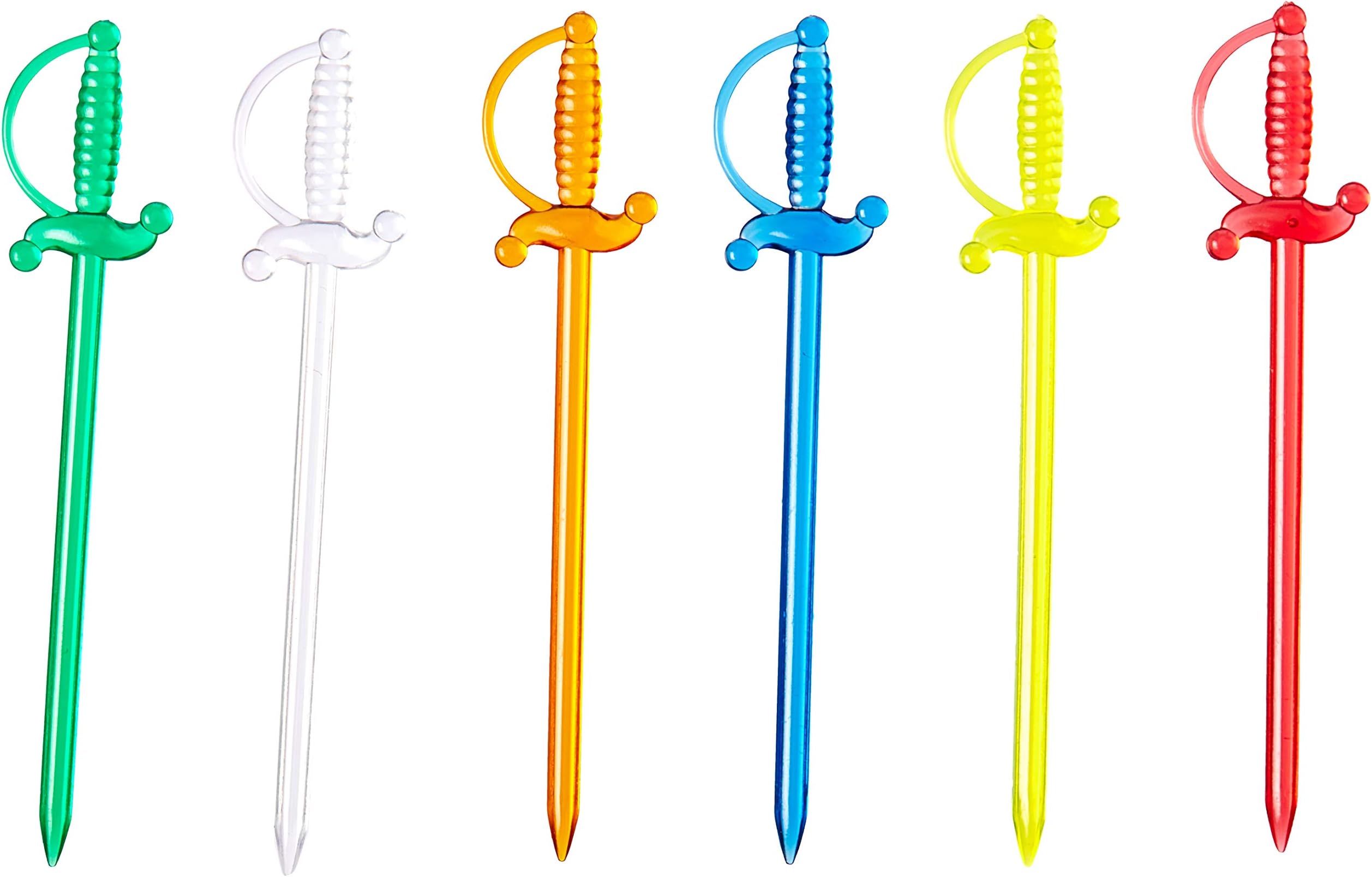 Amazon.com | Sword Cocktail Picks - Red Plastic Skewers For Garnishes ...
